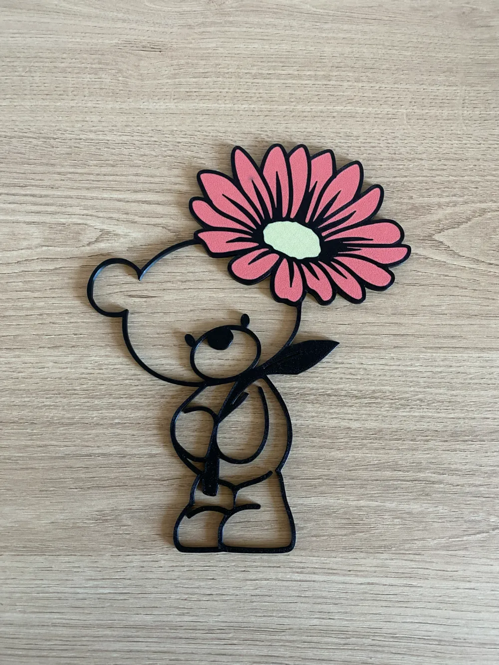 Teddy bear flower wall art by Babylone - MakerWorld