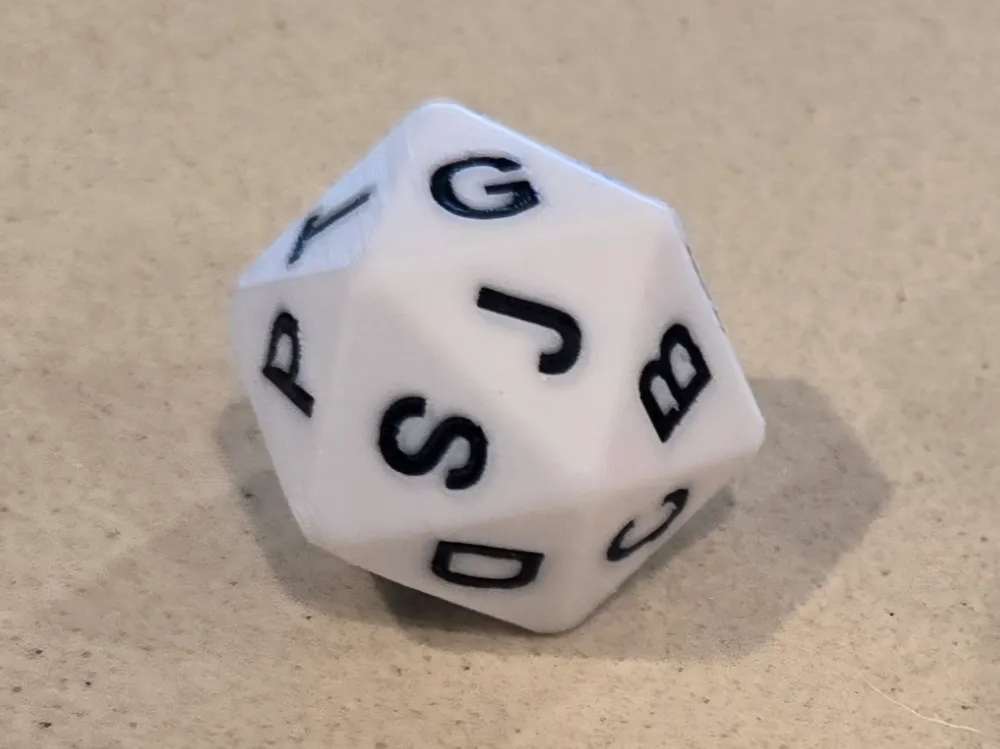 20 Sided Letter Dice - Scattergories Die by robrmg MakerWorld: Download ...
