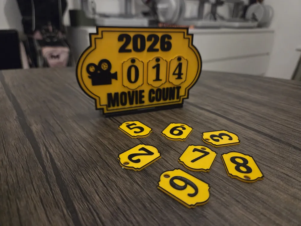 2026 Movie Counter Film Tracker - Free 3D Print Model - MakerWorld