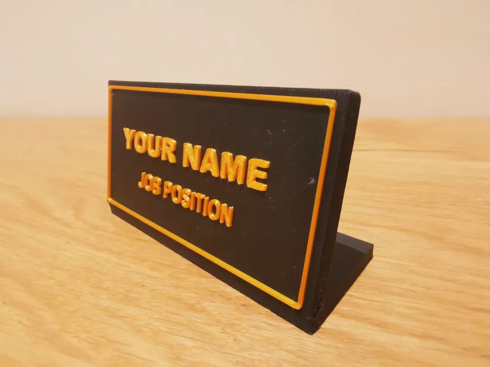 Customizable office desk nameplate - Free 3D Print Model - MakerWorld