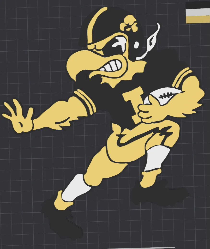 Iowa Hawkeyes Herky Heisman Logo by Wasko - MakerWorld