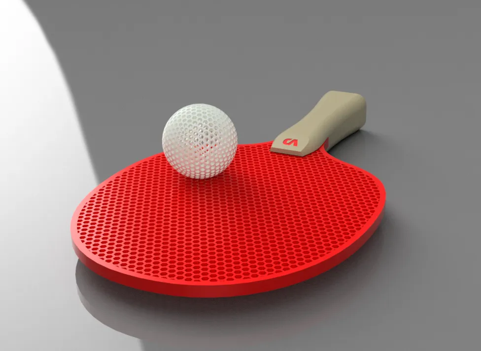 NEW quiet, lightweight, airless ping pong paddle! - Free 3D Print Model ...