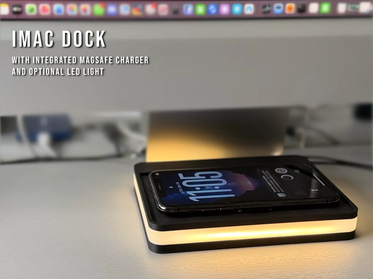 iMac Dock with Magsafe charger and LED - Free 3D Print Model - MakerWorld