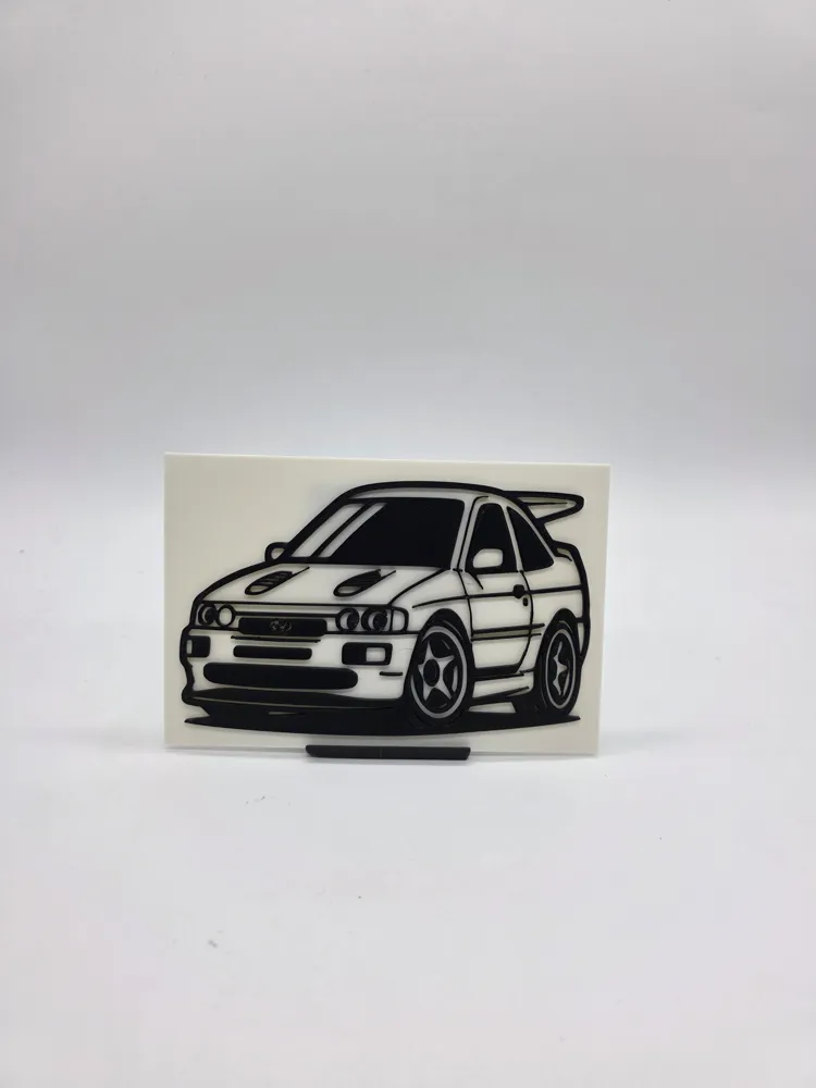 2D Wall Art Ford Escort RS Cosworth TinyCar by R.Werner Print MakerWorld: Download Free 3D Models