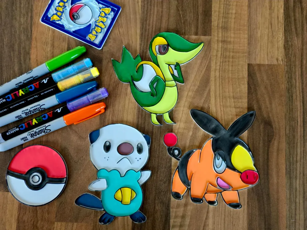 Pokemon Gen 5 Snivy Tepig Oshawott Coloring DIY by Merilno3D MakerWorld ...