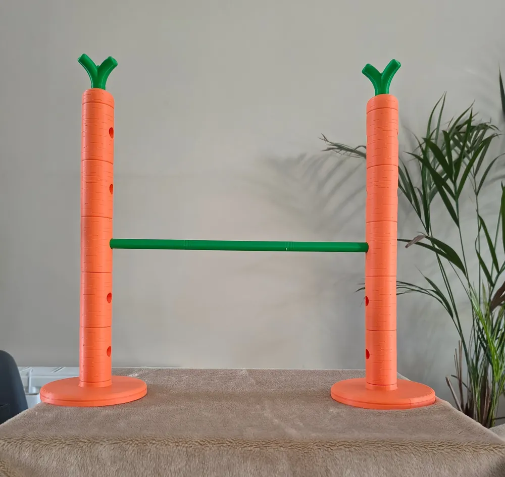Rabbit modular carrot agility set - jump bar - Free 3D Print Model ...