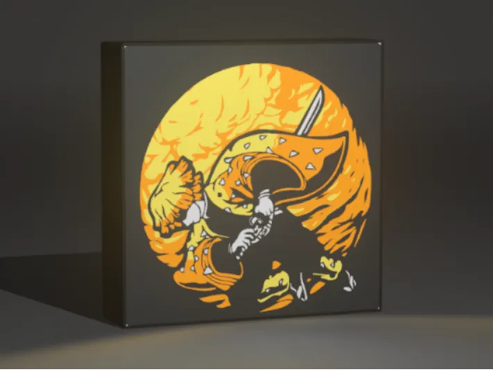 Demon Slayer Zenitsu Lightbox by danieleichler35 MakerWorld: Download Free 3D Models