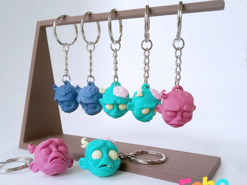Zombie head keychain by Echo 3D Layers MakerWorld: Download Free 3D Models