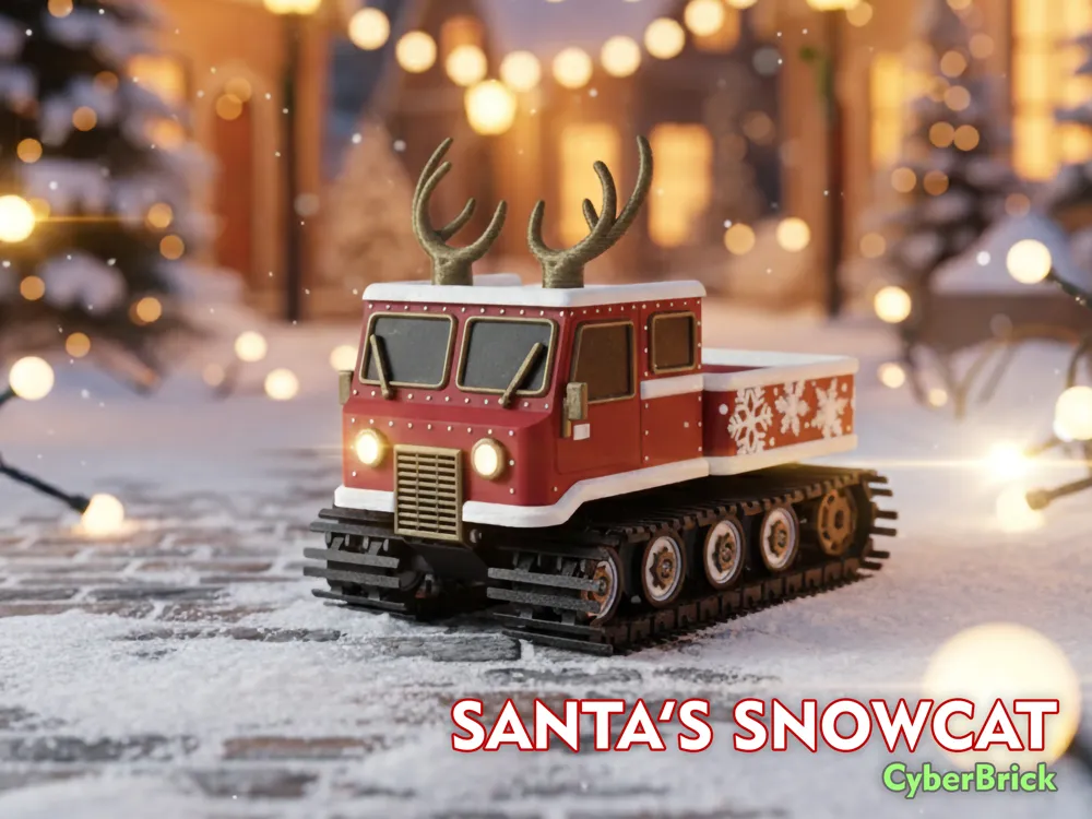 Santa's Christmas Snowcat | CyberBrick - Free 3D Print Model - MakerWorld