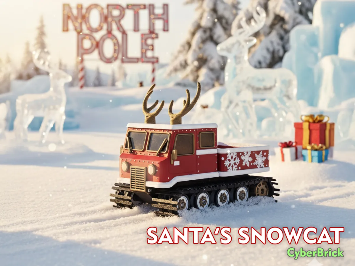 Santa's Christmas Snowcat | CyberBrick - Free 3D Print Model - MakerWorld