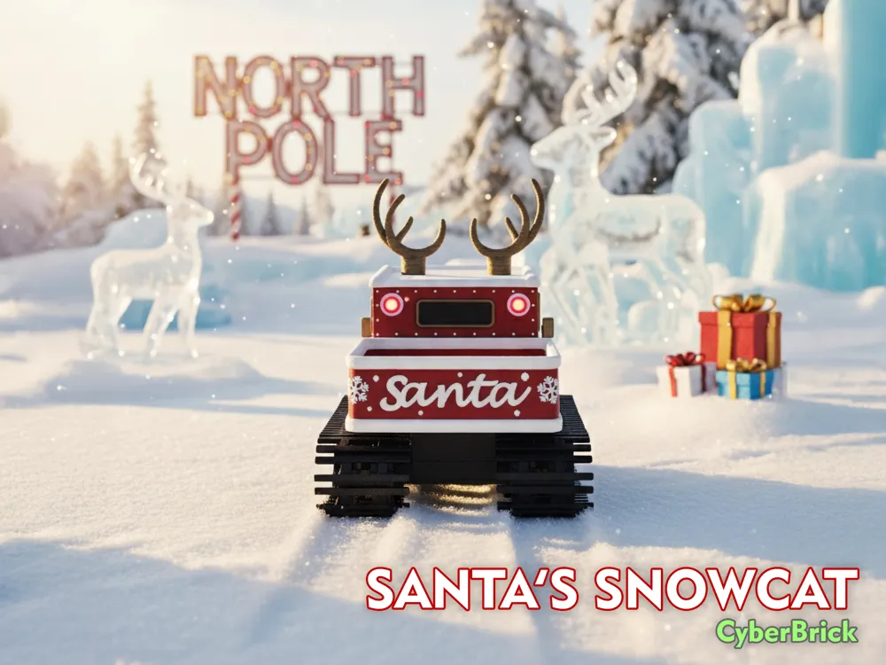 Santa's Christmas Snowcat | CyberBrick - Free 3D Print Model - MakerWorld
