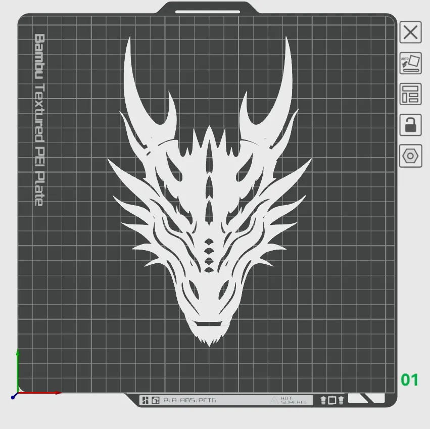 Tête de dragon art mural 2D par Nagoh Creative - MakerWorld