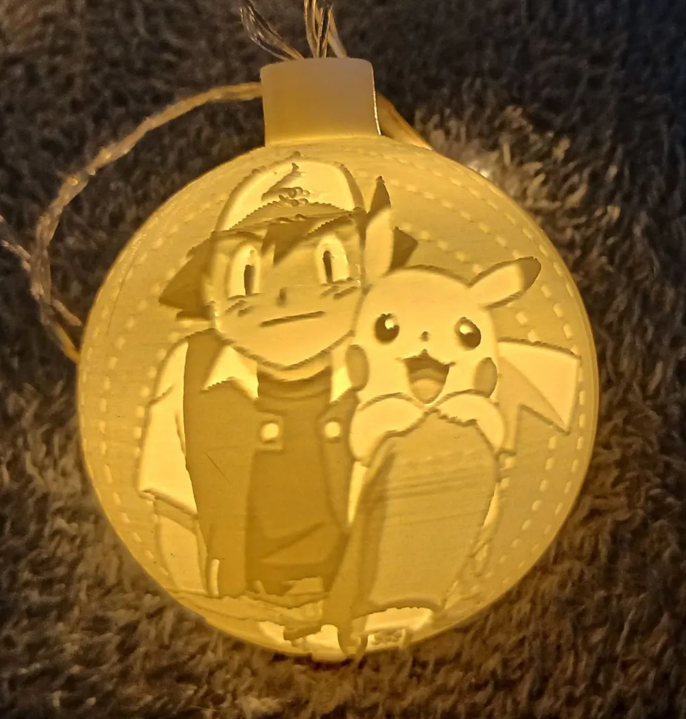Pokemón Christmas Baubles Lithophane V2 by 3D Up MakerWorld: Download ...