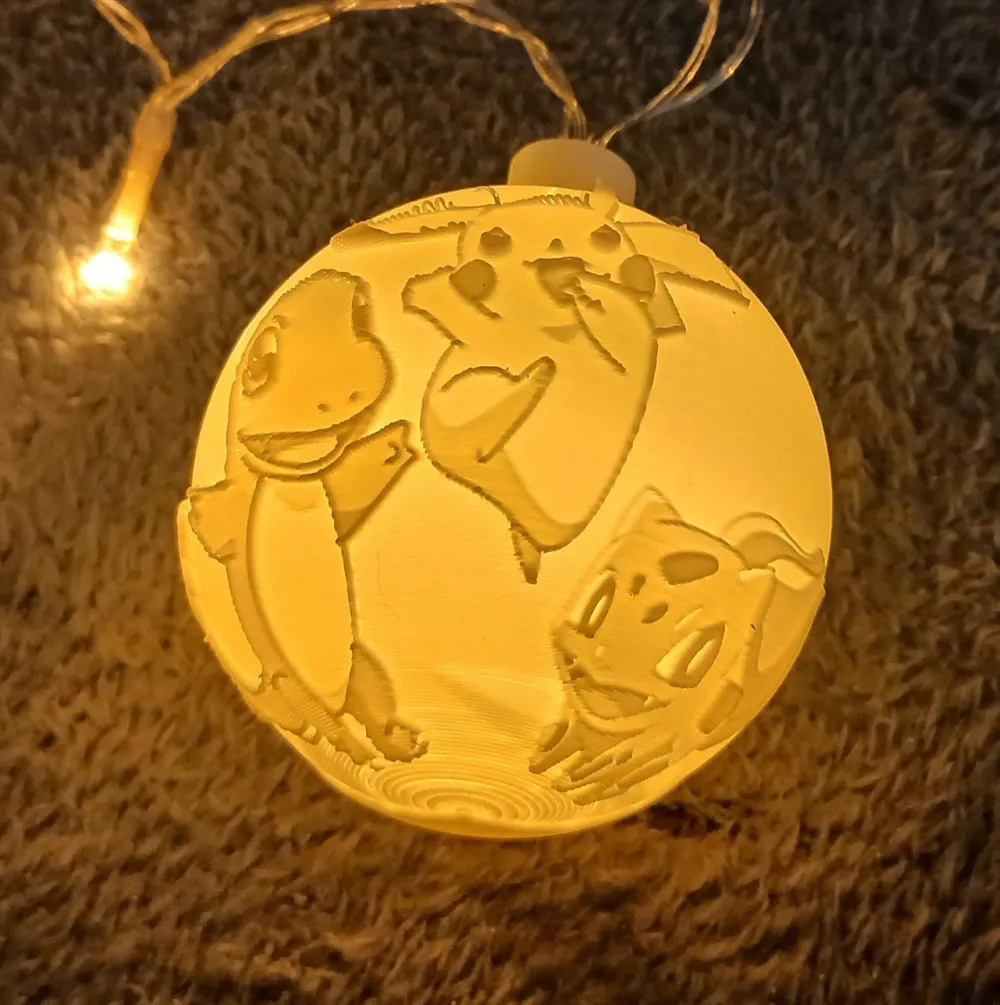 Pokemón Christmas Baubles Lithophane V2 by 3D Up MakerWorld: Download ...