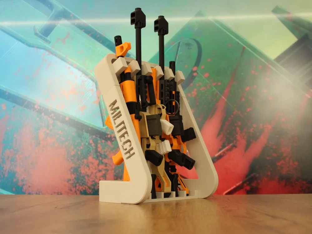 MILITECH Guns Display Stand - Free 3D Print Model - MakerWorld