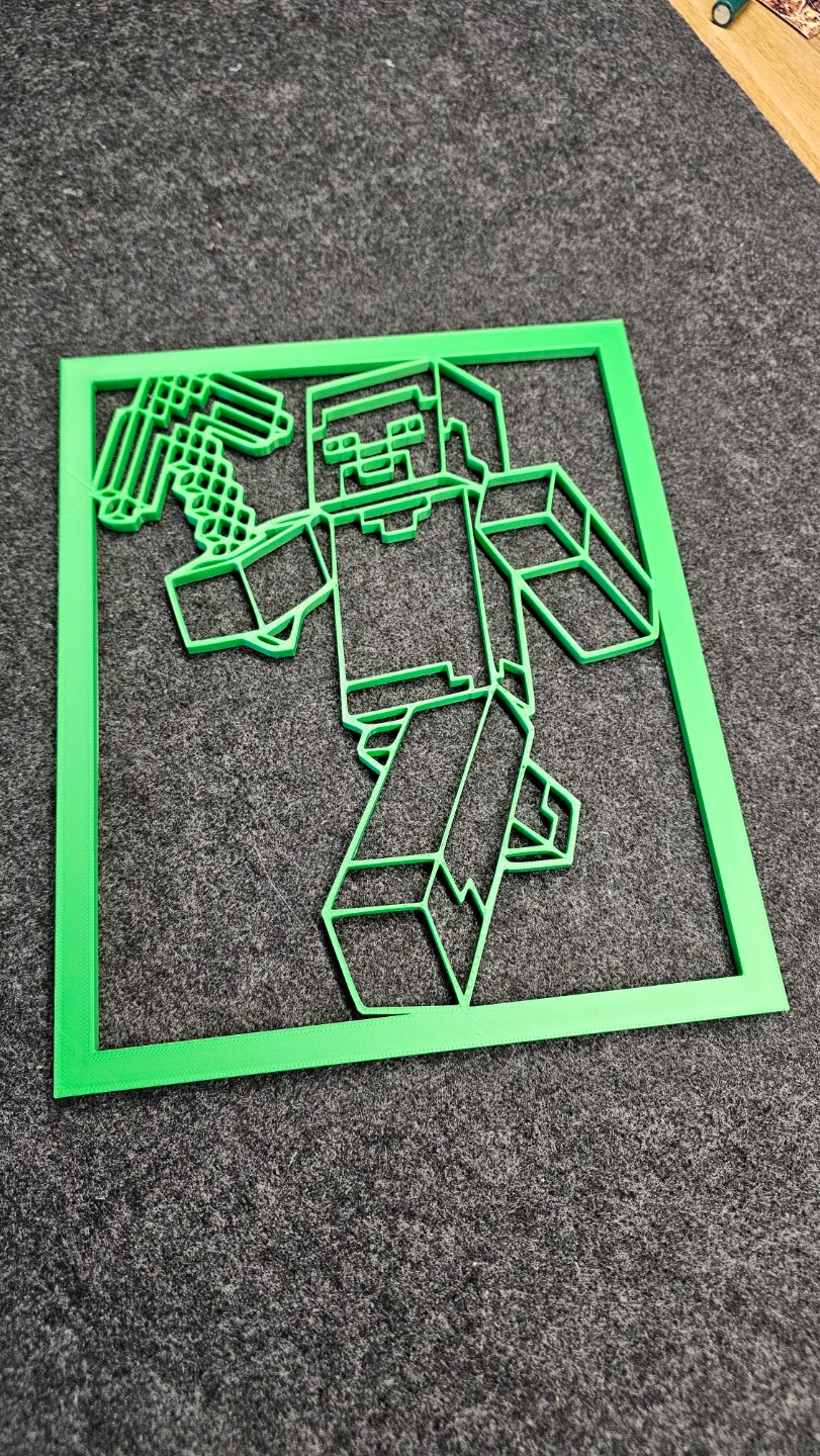 Steve Minecraft Lineart by PolletronicsMakerWorld: Download Free 3D Models