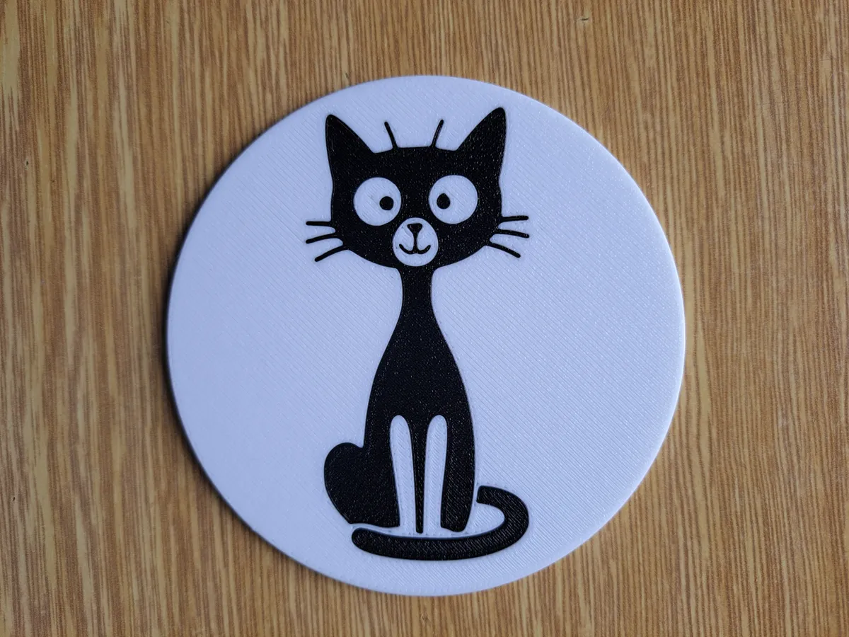 Cat Pose Coaster #6 – Wide-Eyed Sitting Cat - Free 3D Print Model ...