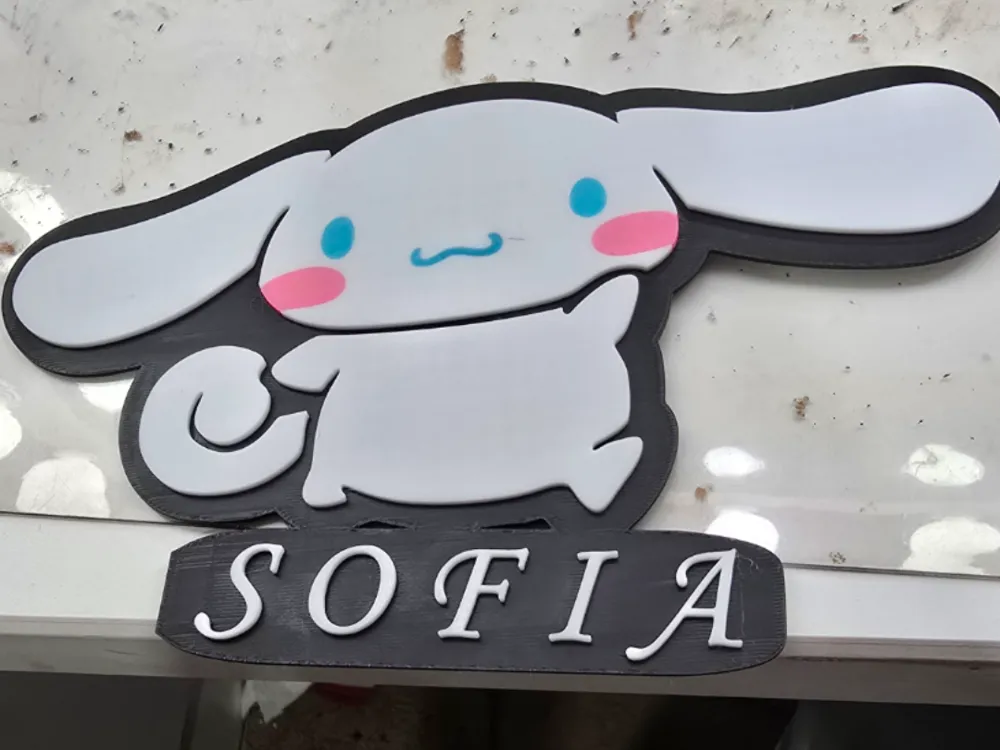 Customize Cinnamoroll name plate - Free 3D Print Model - MakerWorld
