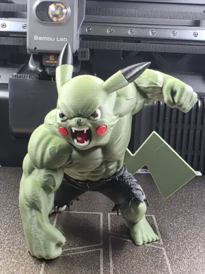 Hulk Pikachu No AMS (Multiparts) - Free 3D Print Model - MakerWorld