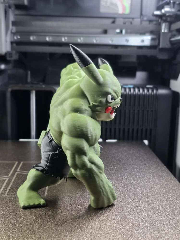 Hulk Pikachu No AMS (Multiparts) - Free 3D Print Model - MakerWorld
