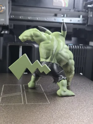 Hulk Pikachu No AMS (Multiparts) - Free 3D Print Model - MakerWorld
