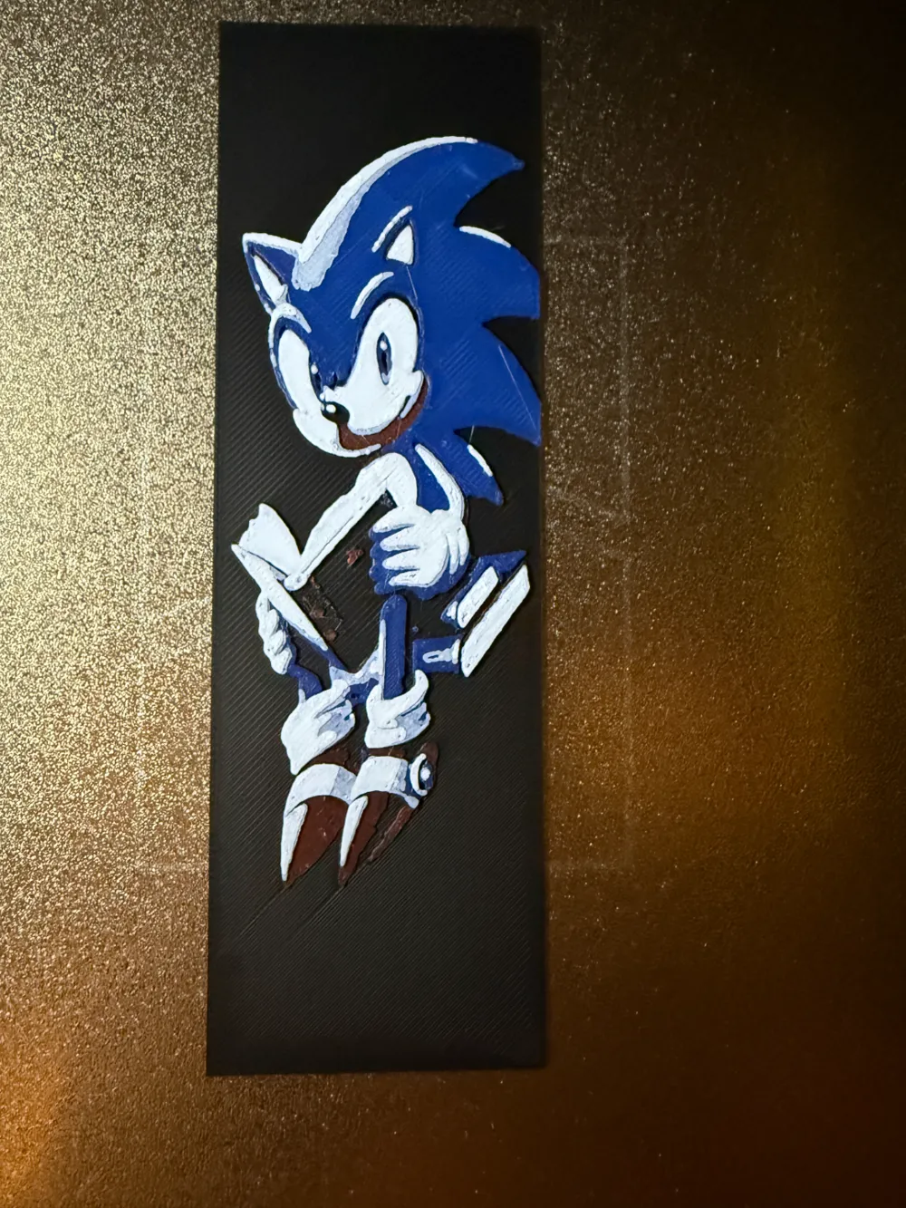 Sonic sitting on books bookmark HueForge by Viola's HueForge - MakerWorld
