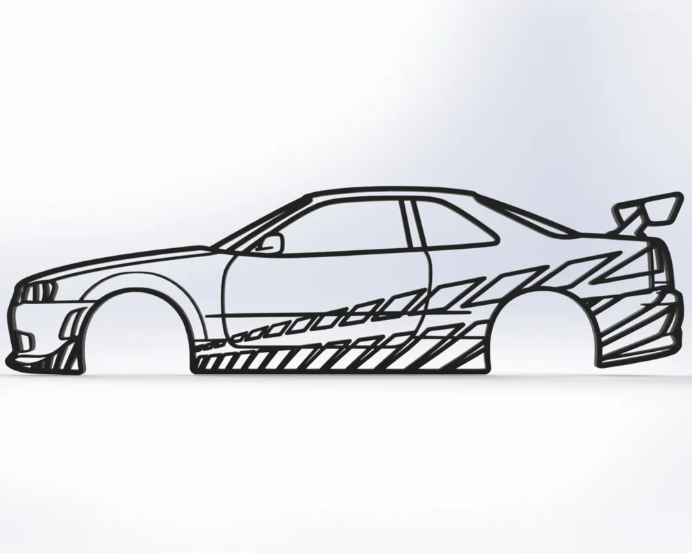 Brian's Nissan R34 GT-R Fast & Furious Wall Art - Free 3D Print Model ...