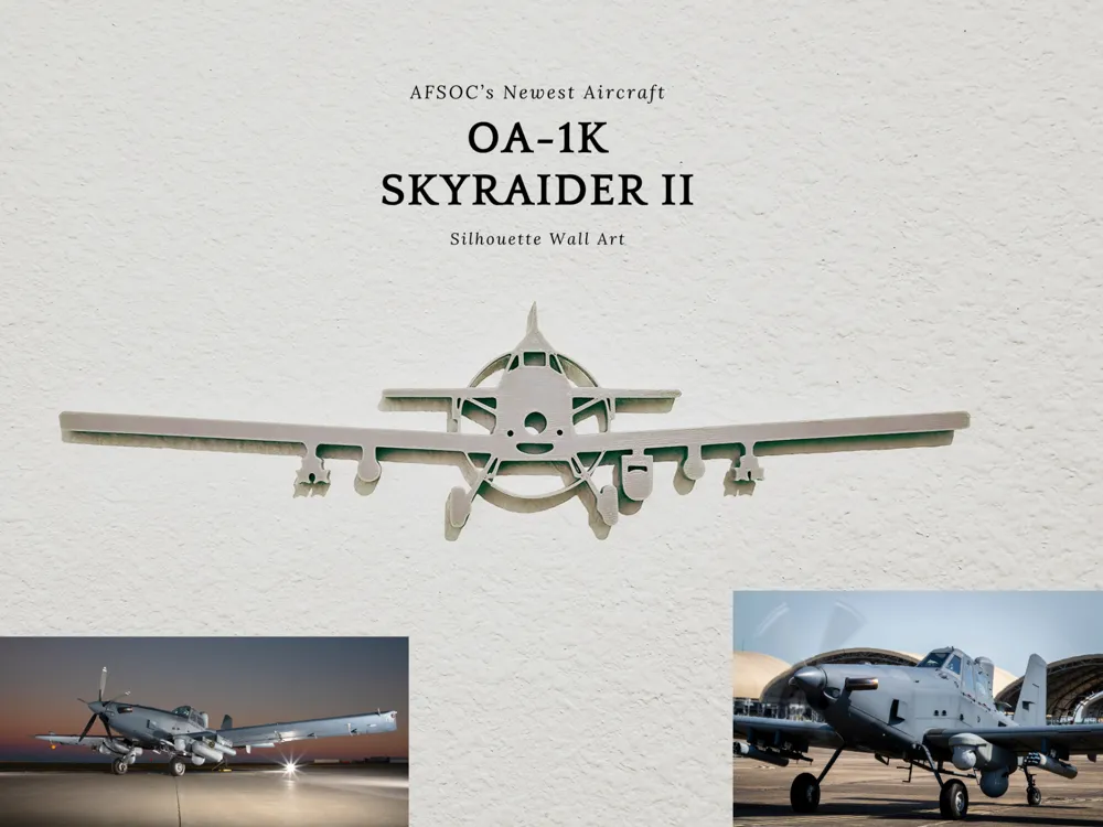 OA-1K Skyraider II – Decoración de pared de silueta de aviación ...