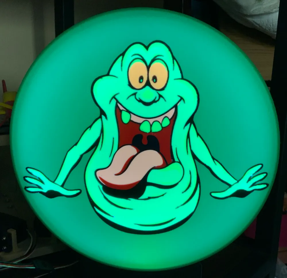 Ghostbusters Slimer UV Glow Filament Light Box by MZip - MakerWorld