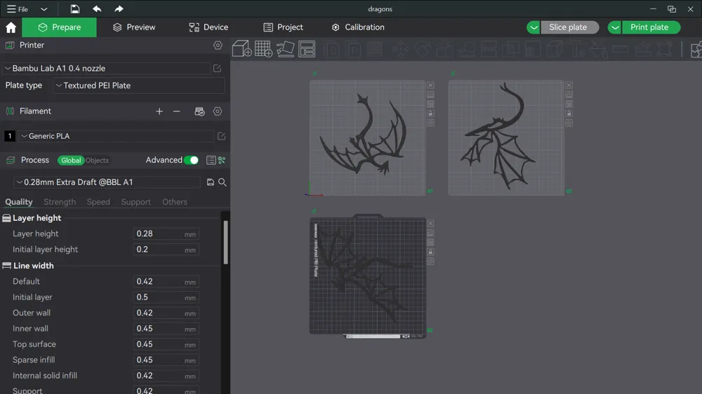 Dragons wall art 2D by Pyciu MakerWorld: Download Free 3D Models