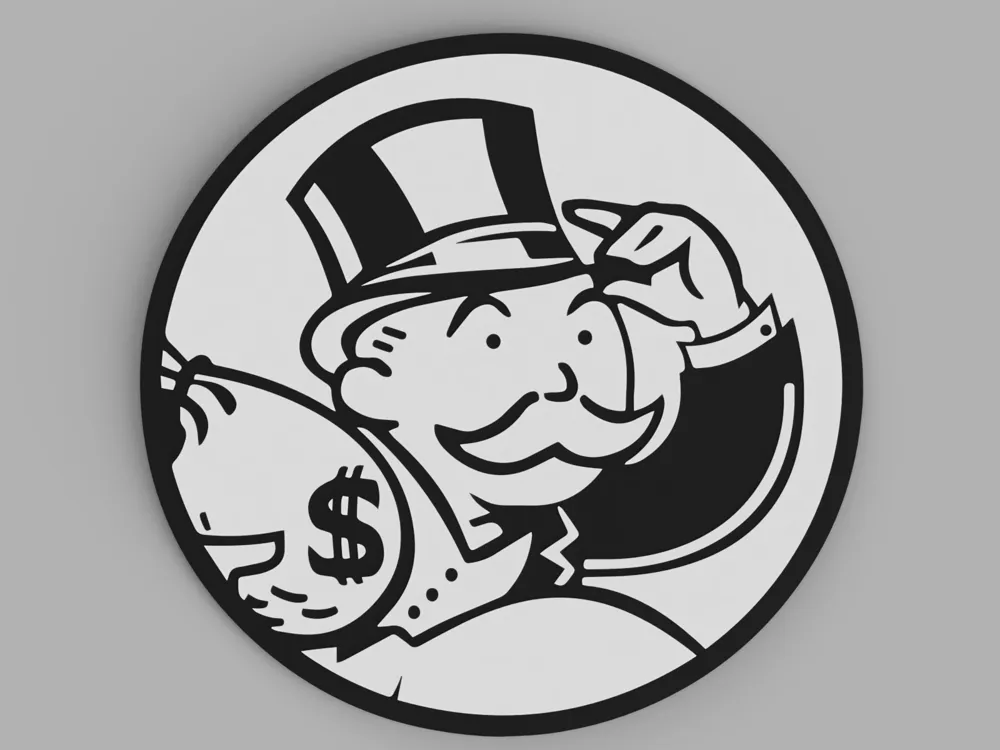 Monopoly man coaster by jakubhroch - MakerWorld