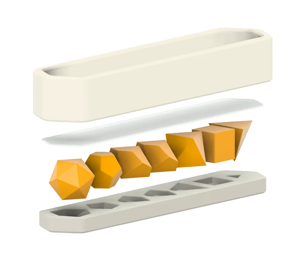 Dice Set Display Frame Case — Inline - Free 3D Print Model - MakerWorld