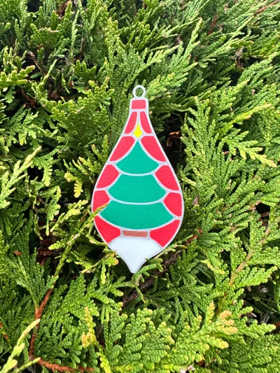 Christmas Tree Ornaments Stained Glass Stye by Hot Potato - MakerWorld