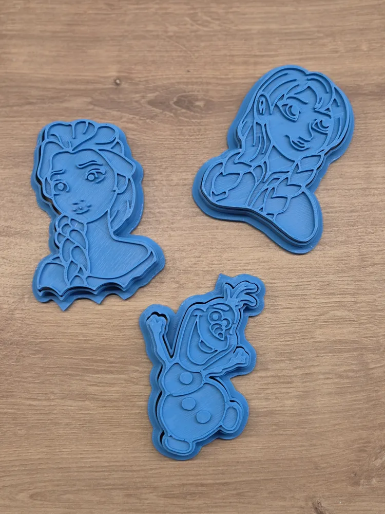 Cookie Cutters – Frozen (Elsa, Anna, Olaf) - Free 3D Print Model ...