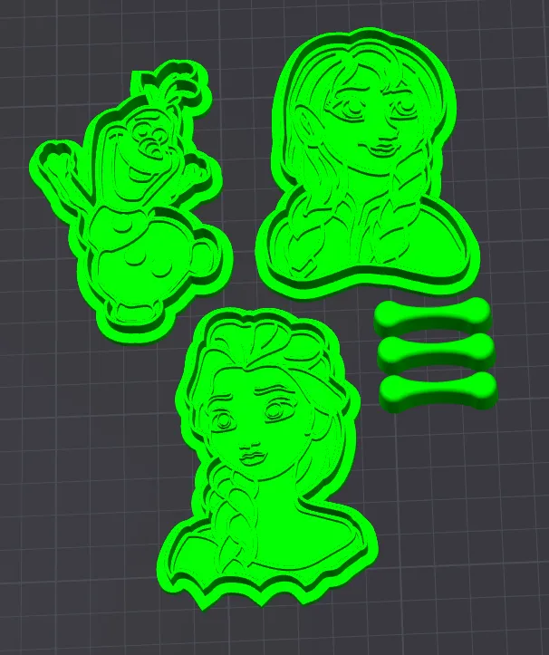 Cookie Cutters – Frozen (Elsa, Anna, Olaf) - Free 3D Print Model ...