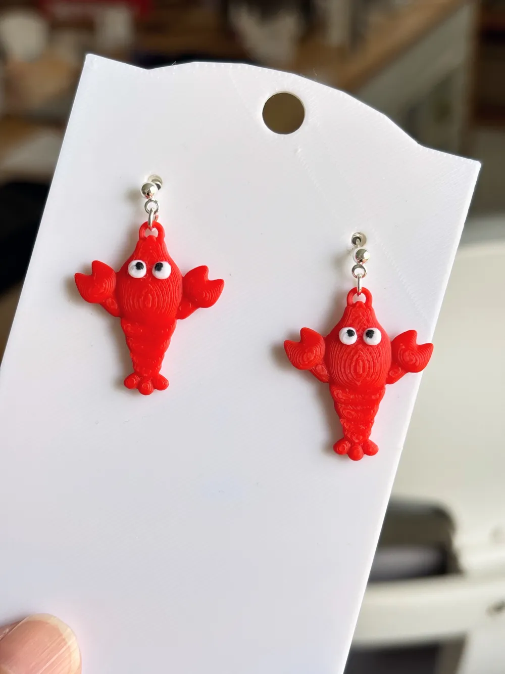 movable lobster earrings by Mimiya’s Tiny Things MakerWorld: Download ...