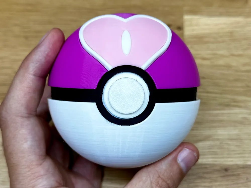 Love Ball - Pokeball - Pokemon - Fully Functional - Free 3D Print Model ...