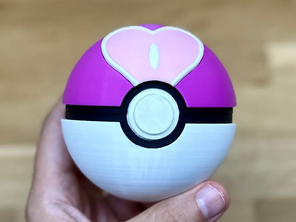 Love Ball - Pokeball - Pokemon - Fully Functional - Free 3D Print Model ...