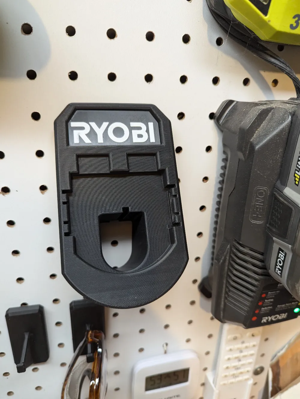 Ryobi 18v Battery Holder Pegboard Remixed by RockBlockster MakerWorld ...