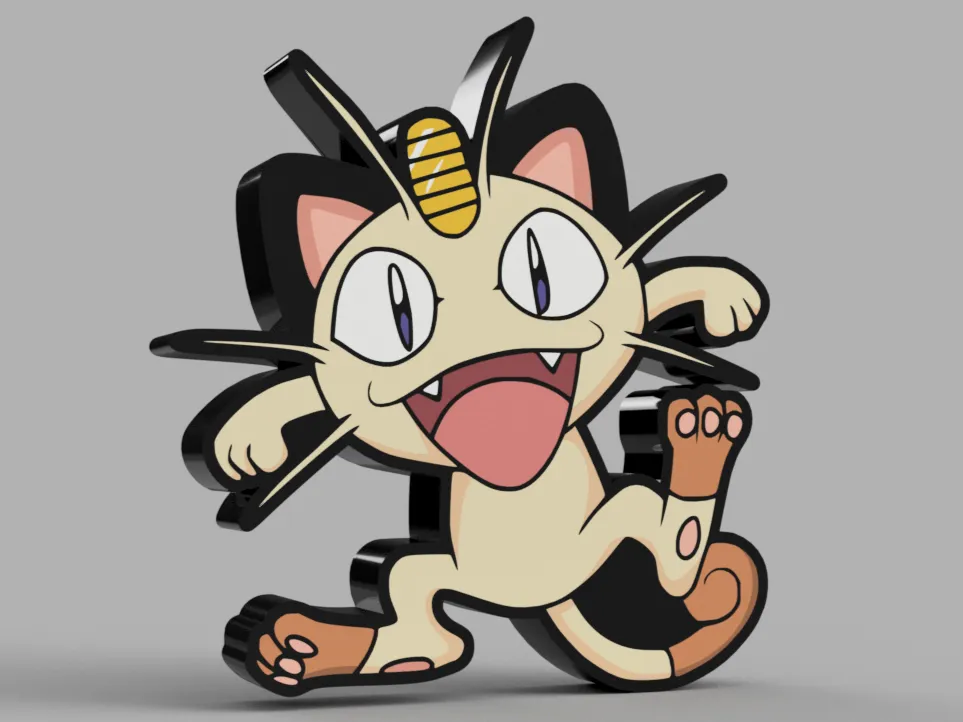 Meowth Lightbox by Sitsero - MakerWorld