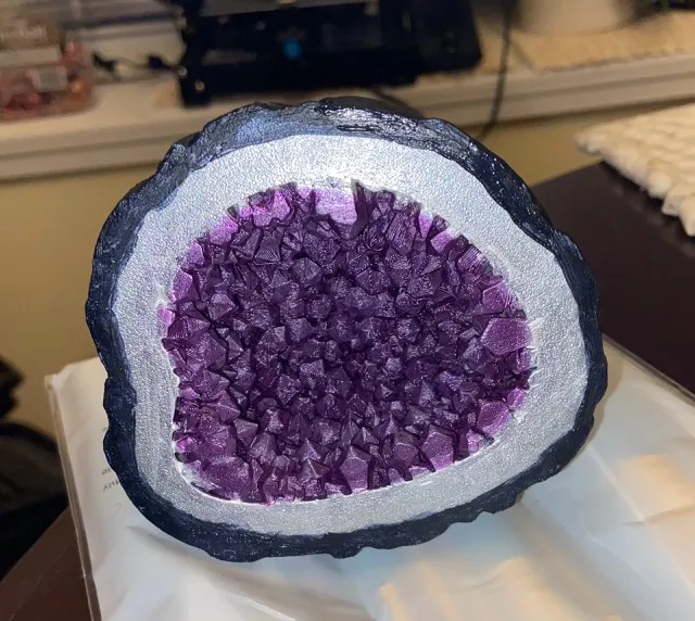 Amethyst Half-Geode by Papa Dingo MakerWorld: Download Free 3D Models