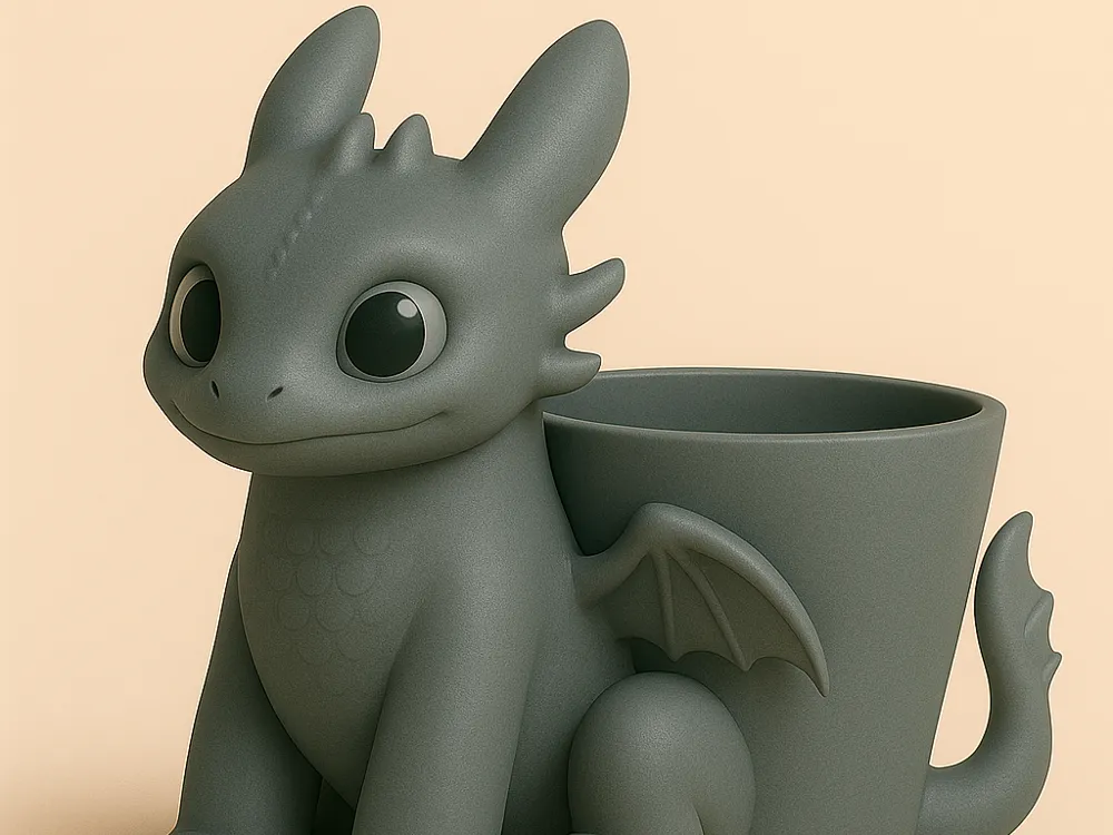 Toothless dragon pencil and pen holder - Free 3D Print Model - MakerWorld