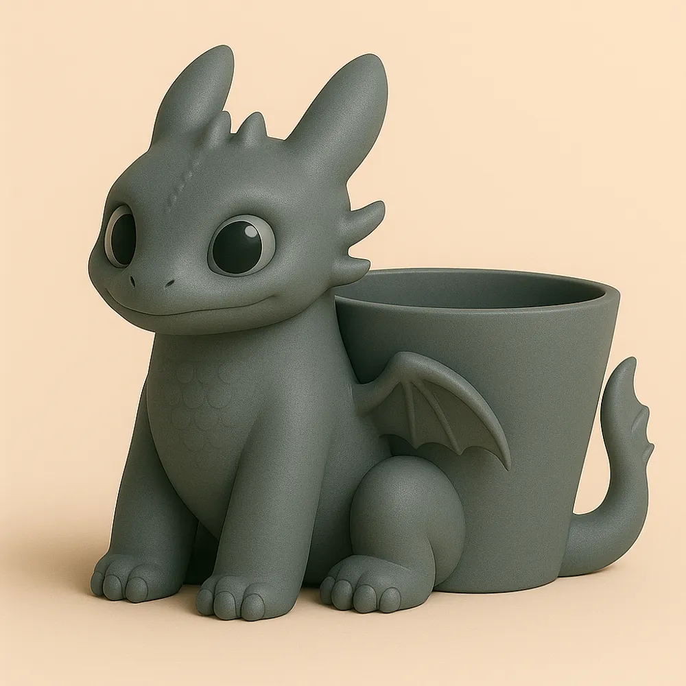 Toothless dragon pencil and pen holder by Gabis_3d MakerWorld: Download ...