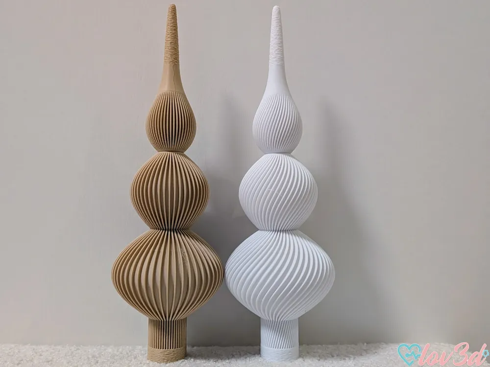 Modern Fluted & Spiral Tree Topper Duo - Free 3D Print Model - MakerWorld