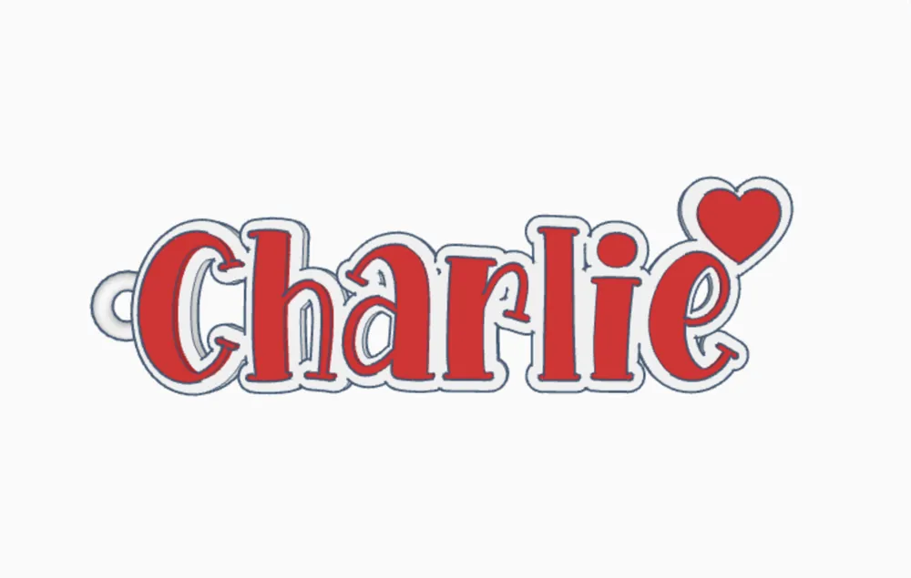 CHARLIE keychain name nametag namedesign key tag by meetoo333MakerWorld ...