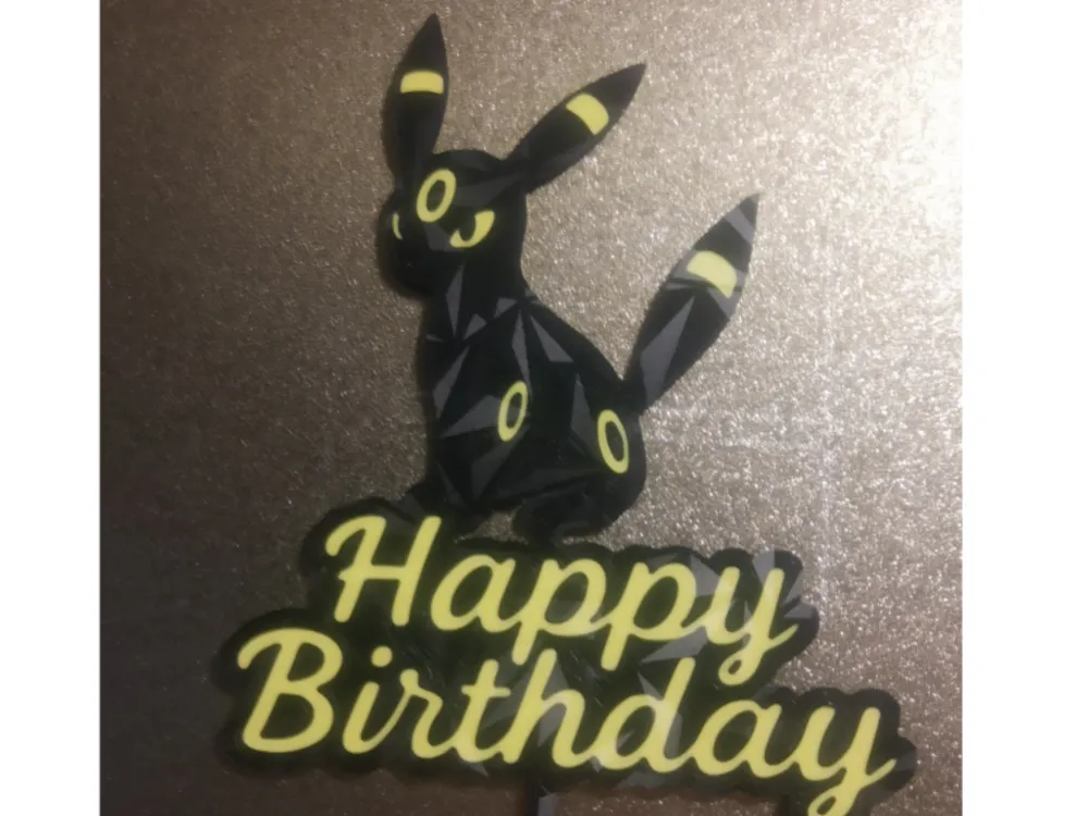Cake topper Umbreon birthday by SliQ MakerWorld: Download Free 3D Models