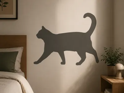 Walking cat silhouette - Free 3D Print Model - MakerWorld
