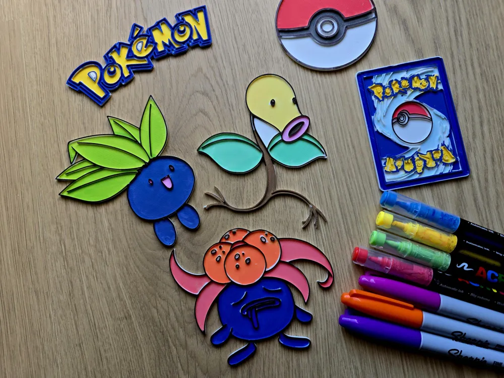 Gloom Oddish Bellsprout Pokemon DIY Coloring Pack by Merilno3D ...