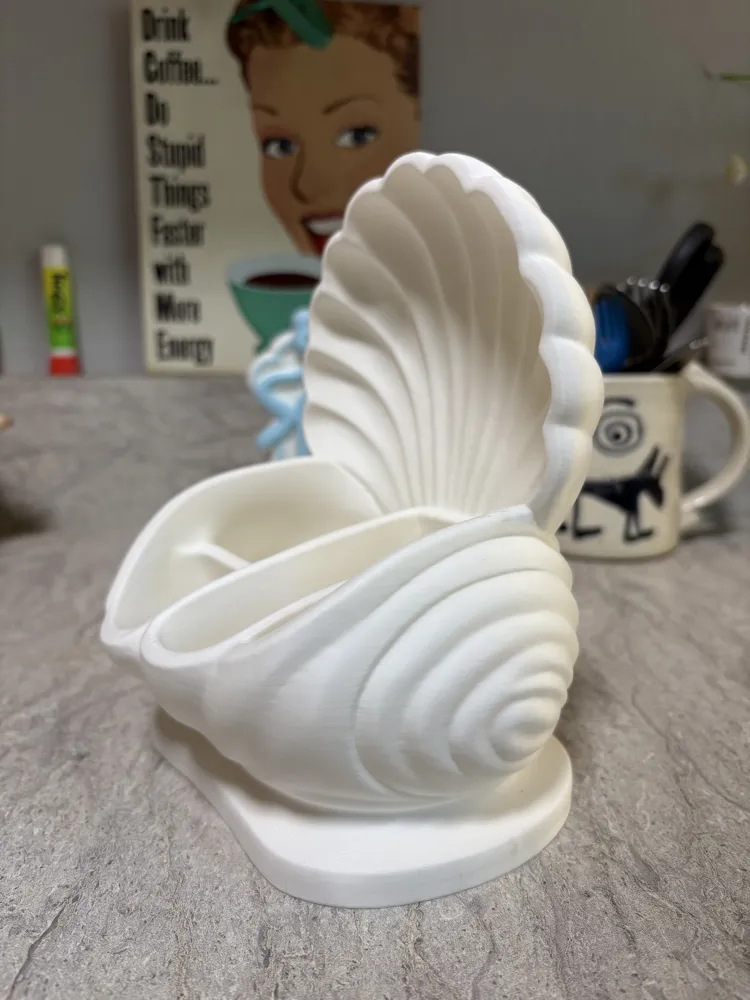 Coastal Shell Desk Organizer - Free 3D Print Model - MakerWorld