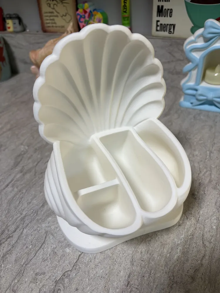 Coastal Shell Desk Organizer - Free 3D Print Model - MakerWorld